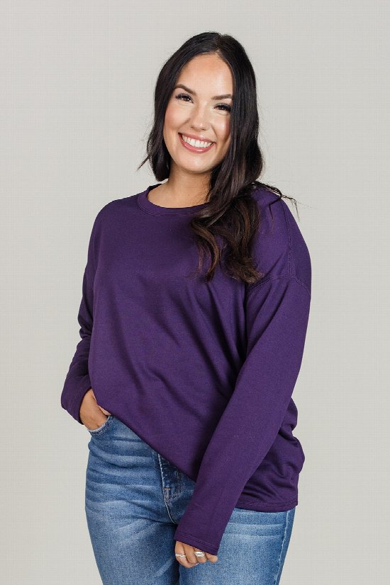 Simple Chic Long Sleeve Top | Silver Icing
