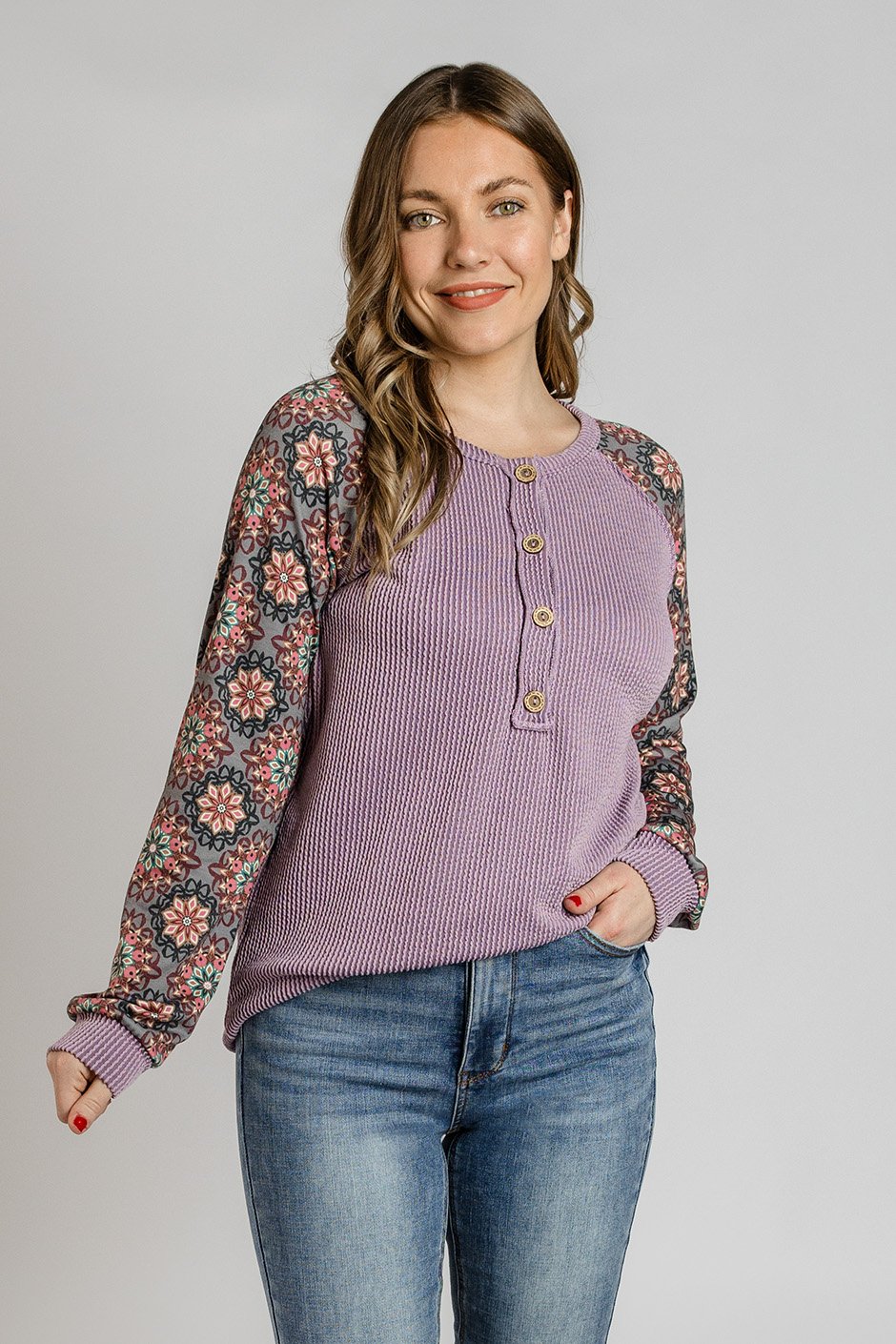 Waffle Bloom Top | Silver Icing
